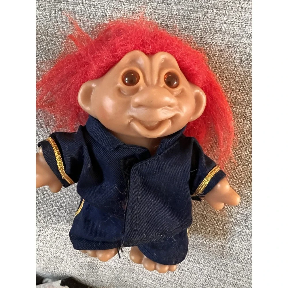 D.A.M | Toys | Vintage 986 Dam Troll Doll Red Hair Blue Outfit 5 Figure ...